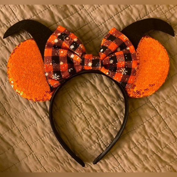 Other | New Mickey Mouse Minnie Mouse Halloween Ears Horns Orange Black ...